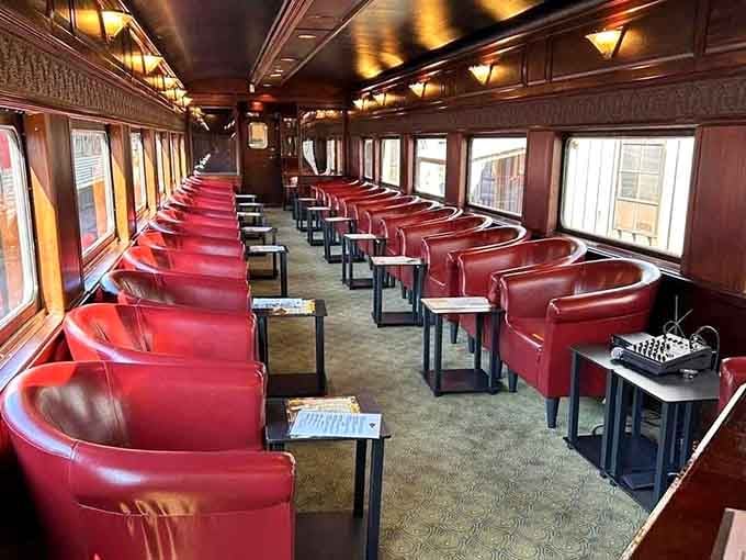Those plush red seats in the classic dining car are calling your name for a journey in style.