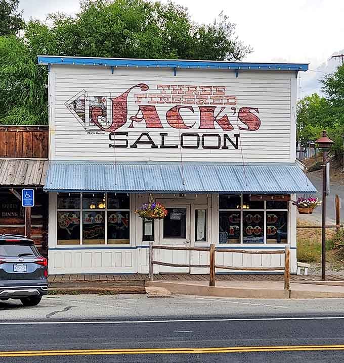 Three Fingered Jack's Saloon looks exactly like where Clint Eastwood would grab lunch, except with better parking and indoor plumbing.