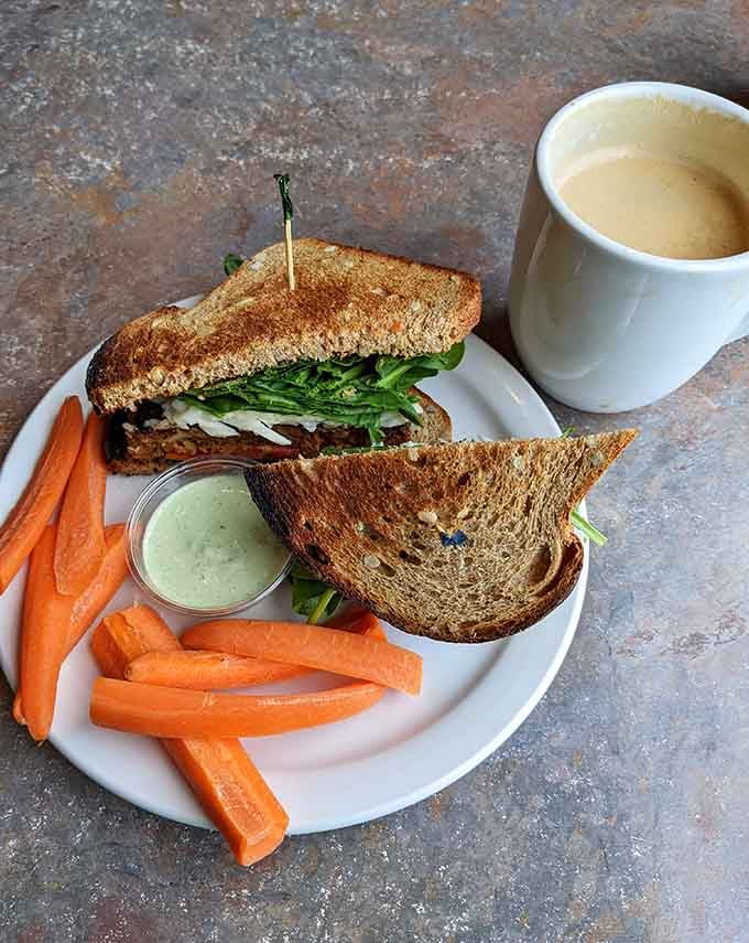The curry veggie burger proves plant-based eating can be this exciting – meat-eaters will be secretly jealous of this.