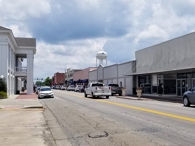 That classic water tower stands tall over Main Street, a beacon reminding you that small-town charm still exists.
