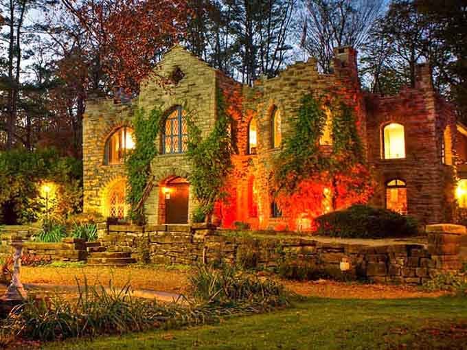 When the evening lights glow golden against ivy-covered walls, romance practically drips from every illuminated stone archway and window.