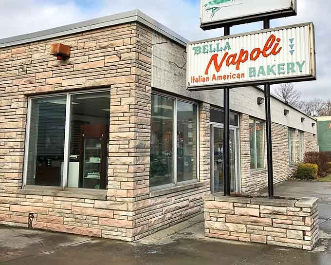 That vintage sign and classic stone facade scream "we've been doing Italian baking right since your parents were kids."