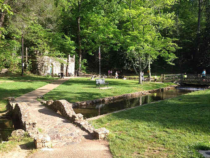 Stone bridges over babbling creeks create the kind of peaceful setting that lowers your blood pressure instantly.