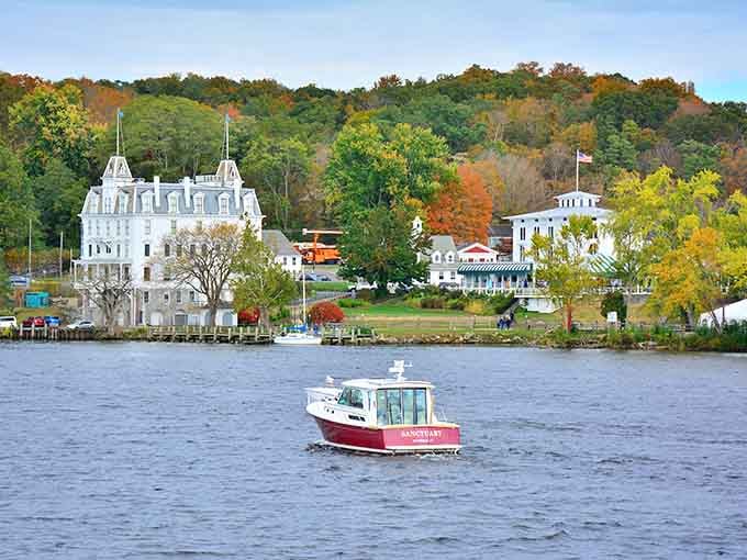 That grand white building rising from the riverbank looks like it escaped from a wedding cake designer's fever dream.