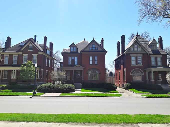 These grand Victorian mansions lined up like proud siblings show off their architectural pedigree with every turret and detail.