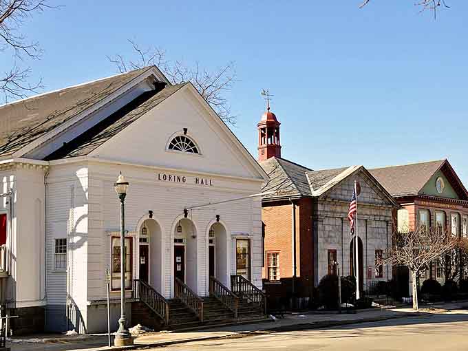 Loring Hall's classic white facade stands proud, reminding everyone that good architecture never goes out of style.