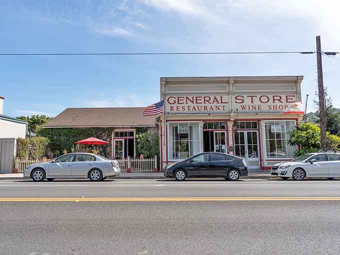 Charming red buildings nestle among towering pines in this forest community where breakfast tastes better at high elevation.