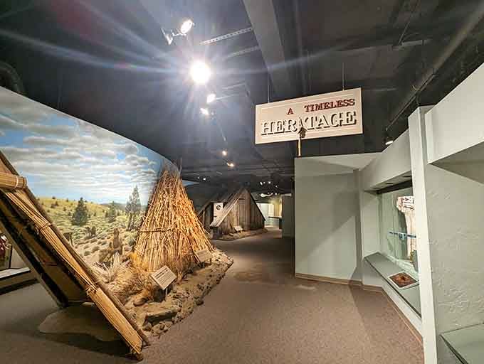 Traditional dwellings and cultural exhibits bring centuries of Native American heritage to life inside this thoughtful museum.