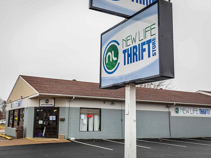 That towering sign stands like a beacon for treasure seekers who know good deals don't need fancy packaging.