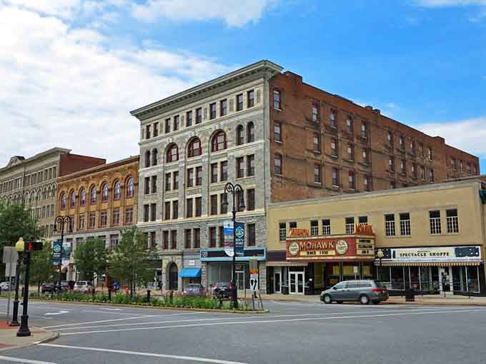 Ornate brickwork and arched windows showcase the kind of architectural details they simply don't build anymore, friend.
