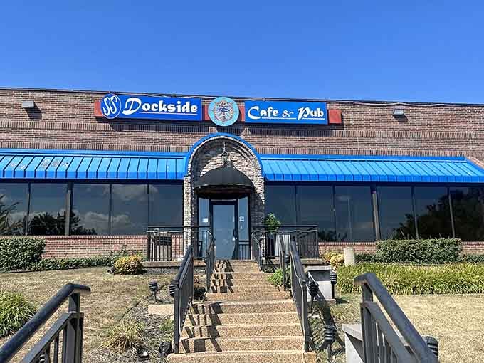 That arched entrance and blue awning could lead to Nantucket, but it's pure Branson serving up nautical flavors with flair.