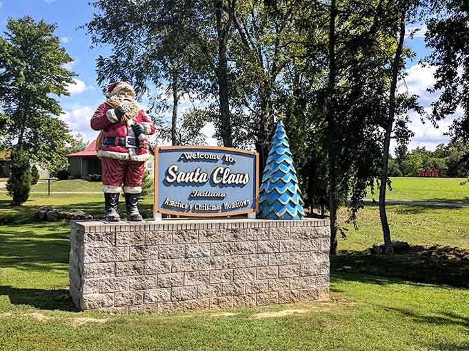 Santa's watching over his namesake town year-round, ready to greet visitors with that famous jolly spirit.