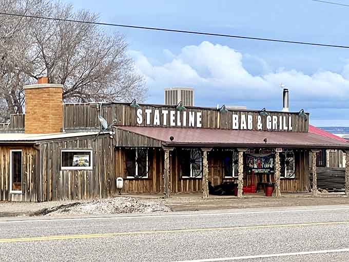 Weathered wood and rustic charm define this frontier outpost where hearty meals meet genuine Western hospitality and character.