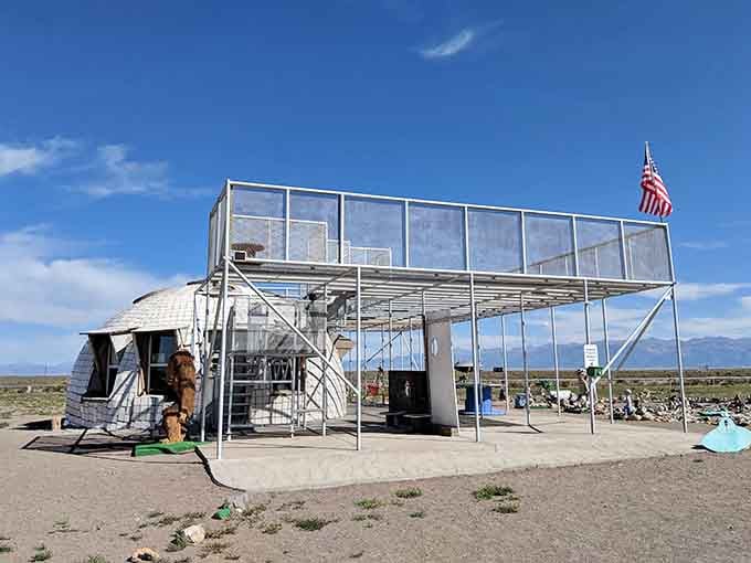 Under vast desert skies, this observation platform invites you to scan the heavens for visitors from beyond.