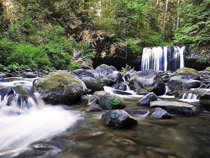 Smooth boulders and silky water create a zen garden effect that would make any meditation guru jealous.