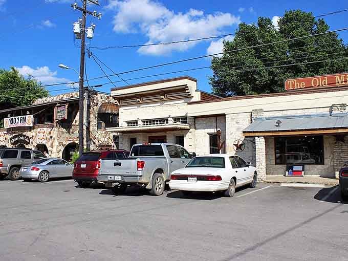 Wimberley's rustic stone buildings nestle among the trees, creating that perfect Hill Country vibe we all crave deep down.