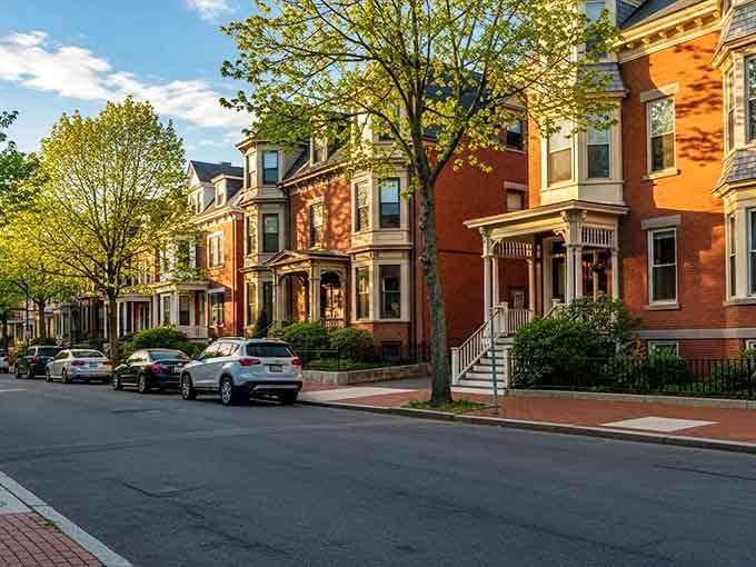 Golden hour transforms these brick beauties into something Norman Rockwell would've painted between coffee breaks and daydreams.