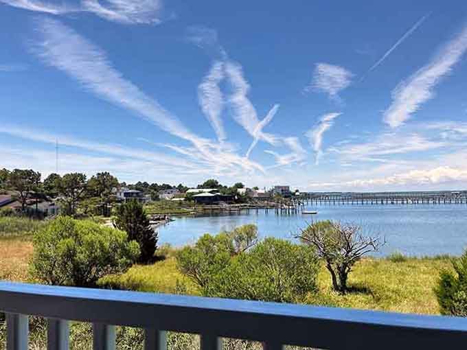 Those sky swirls above the bay look like nature's own abstract art, constantly changing and absolutely free.