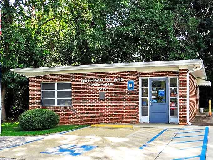 This tidy brick post office represents small-town America at its finest, where everyone still knows the postmaster's name.