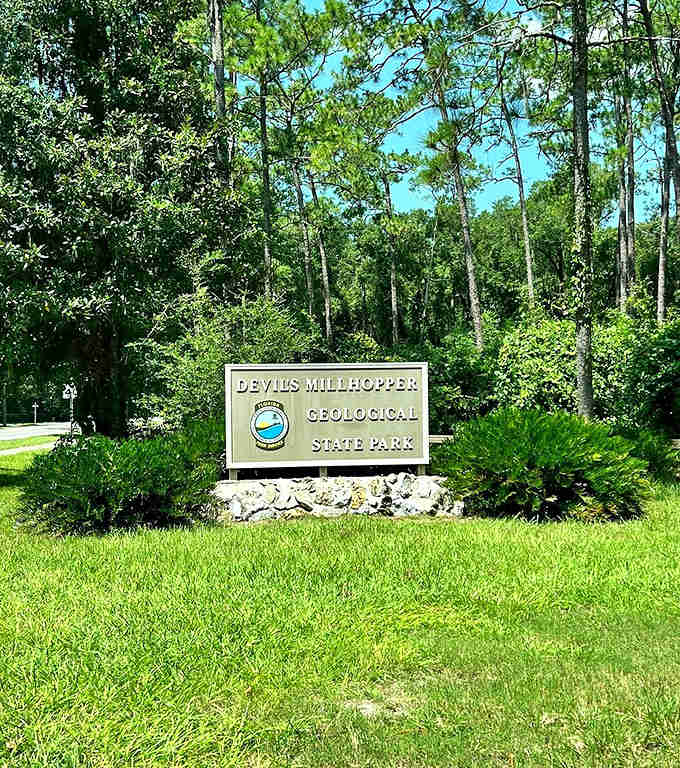 The entrance sign welcomes visitors to explore a natural wonder that's been forming for thousands of years underground.