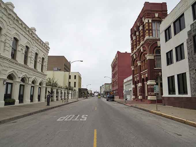Brick streets lead past architectural treasures that have witnessed generations of Texas history unfolding before them.