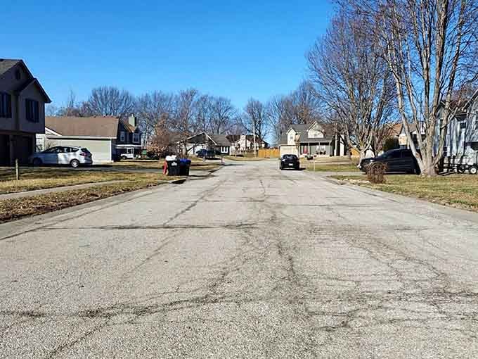 Wide residential streets invite evening strolls where the biggest decision is which neighbor's porch to visit first.