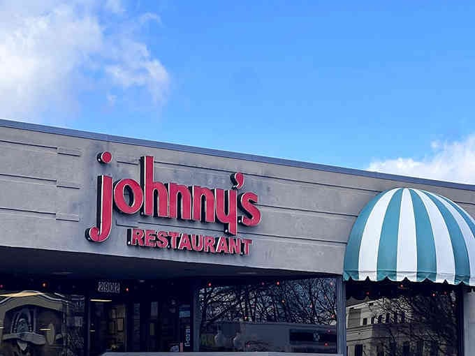 The classic lettering against blue sky promises the kind of reliable comfort food that never goes out of style.