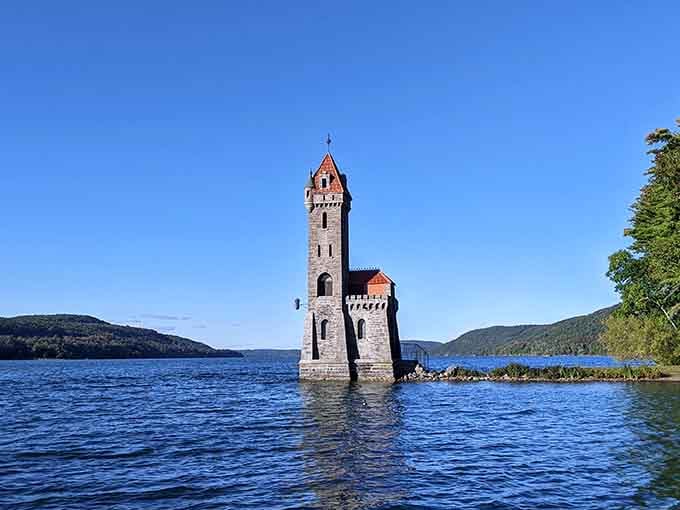 The tower's reflection doubles the magic, making this lakeside landmark twice as enchanting to behold.