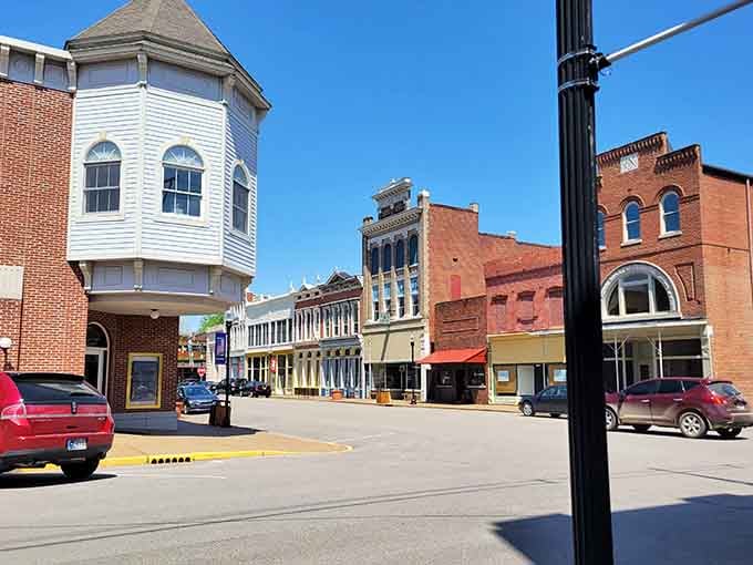 The mix of architectural styles tells decades of stories, each building adding its own chapter to the tale.