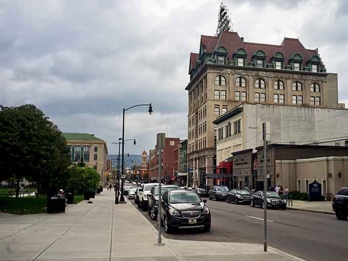 That distinctive Tudor-style building catches your eye immediately, proving architectural personality never goes out of style in Pennsylvania towns.