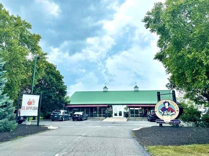 Framed by mature trees, this building radiates the kind of comfortable neighborhood vibe that keeps regulars coming back weekly.