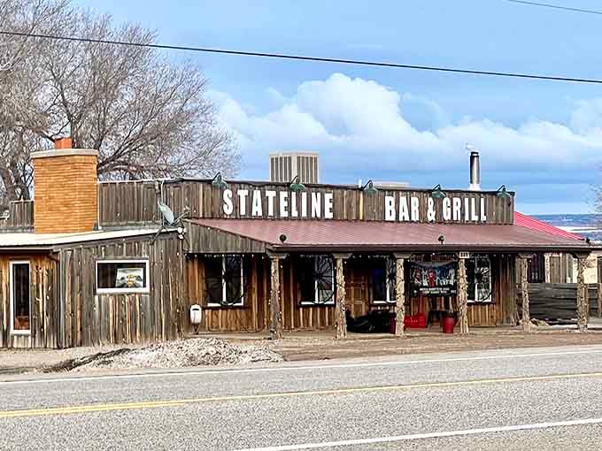 Street-side view reveals a place where ranchers and travelers meet over plates piled high with comfort food.