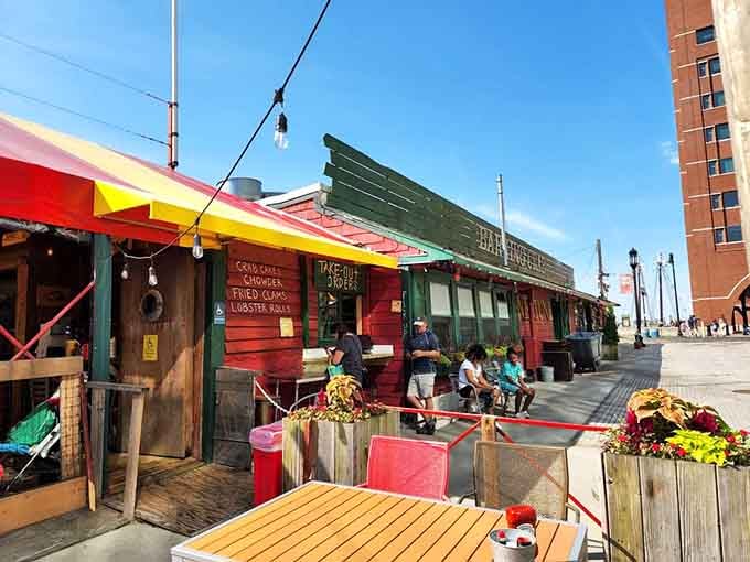 Bright colors and casual vibes make this the kind of place where getting messy with seafood is practically required.