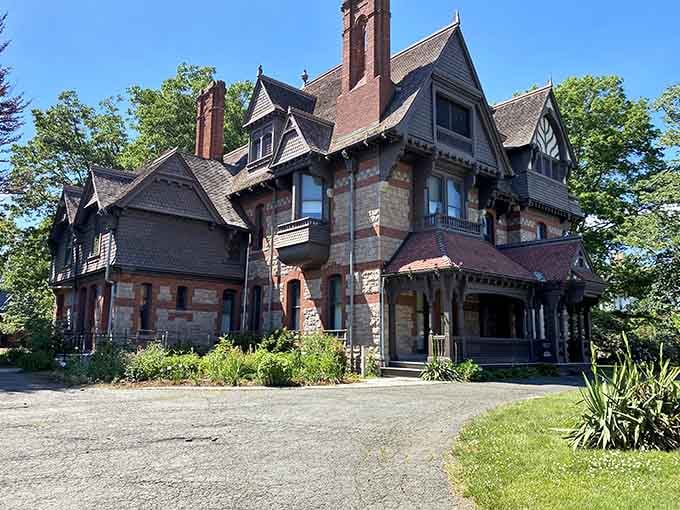 This architectural masterpiece showcases the author's distinctive taste with turrets, porches, and timeless literary charm.