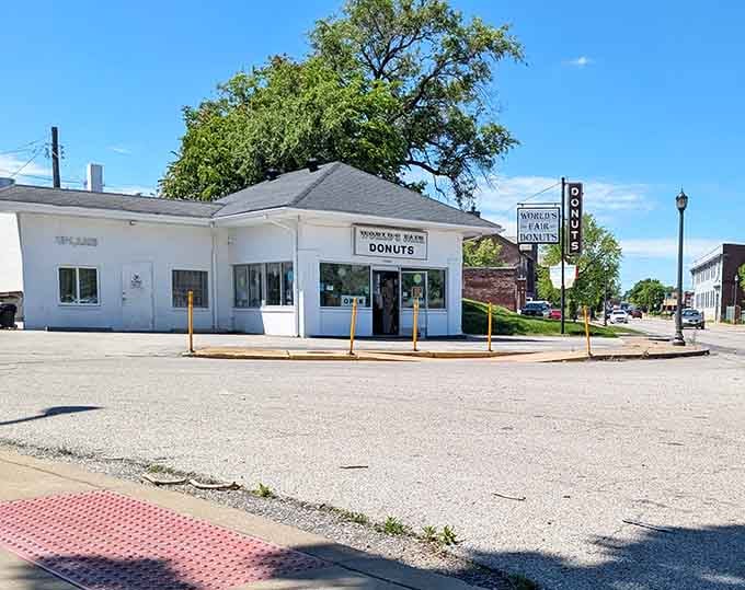 The corner location and vintage sign prove that some traditions deserve their own permanent spot in the neighborhood.
