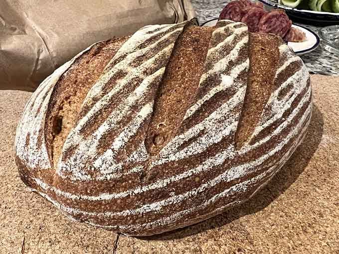 Bauernbrot with a crust so beautiful it deserves its own gallery showing at the Minneapolis Institute of Art.