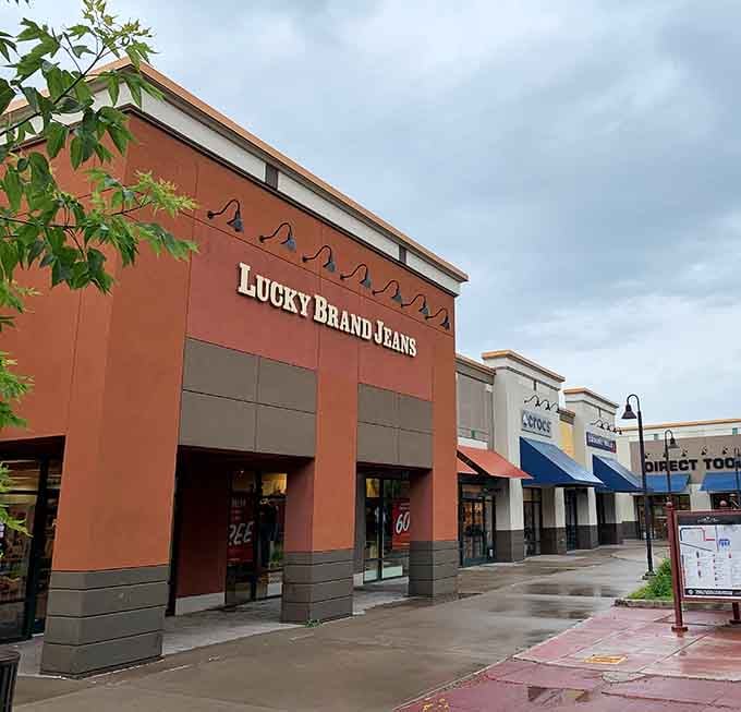 Lucky Brand Jeans has its own storefront here, because denim this good deserves its own zip code.