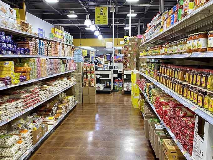 When your spice cabinet at home has three dusty jars, this aisle is basically showing off at this point.