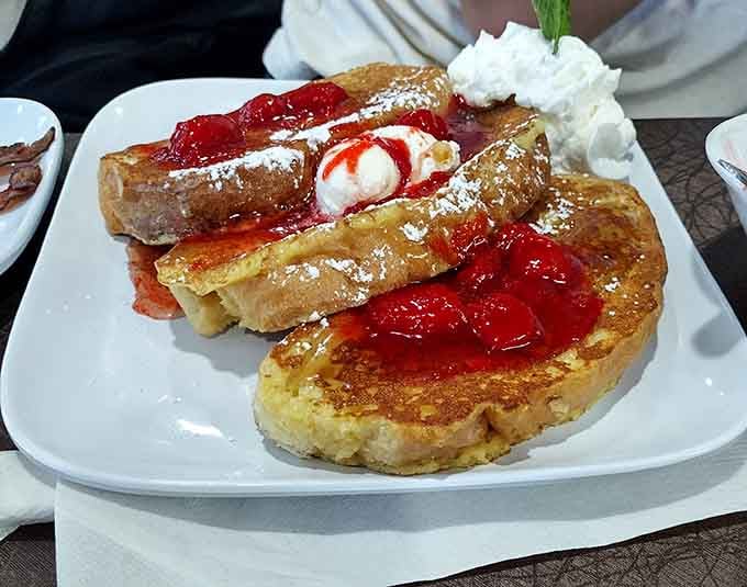 French toast topped with strawberries and whipped cream turns a simple morning into a celebration worth waking for.