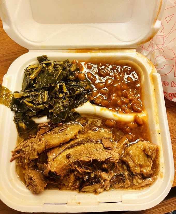 That slab of brisket could make a vegetarian weep, tender enough to cut with a stern glance alone.