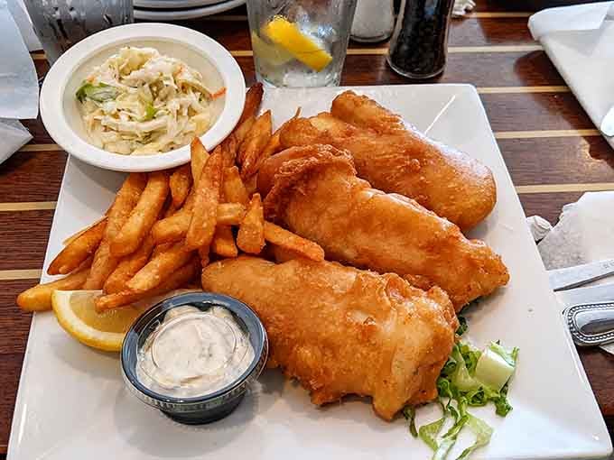 That crackling golden crust is what happens when someone actually cares about the fish they're serving to hungry people.