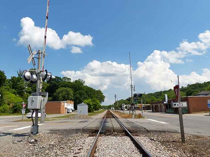 Train tracks disappear into the distance, a reminder that Bassett connects to the wider world while keeping its peaceful soul intact.