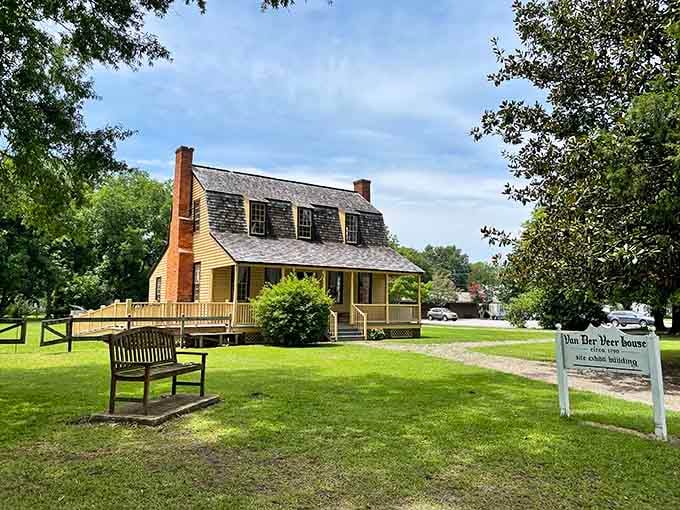 The Van Der Veer House sits pretty, reminding us that elegance doesn't require a modern zip code.