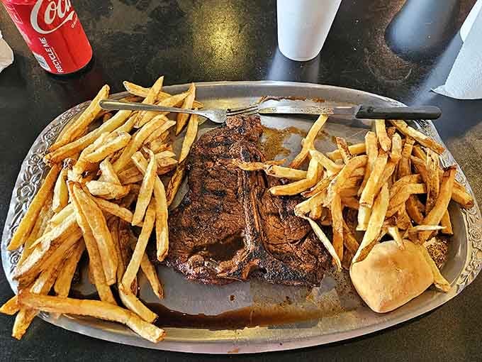 A T-bone this beautiful deserves its own portrait, preferably hanging in a museum dedicated to excellent life choices.