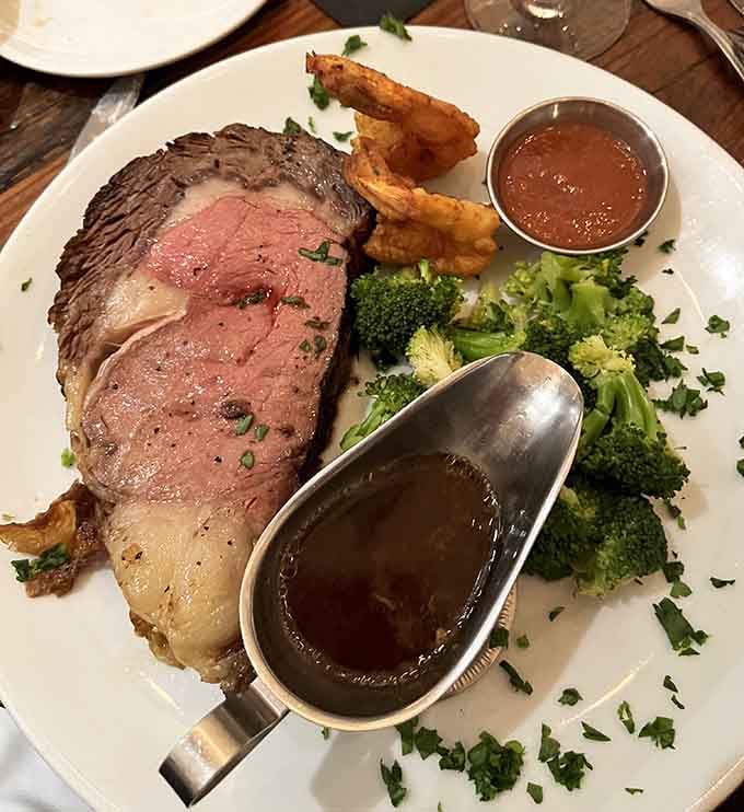 Prime Rib so perfectly pink and juicy it'll ruin you for lesser cuts, served with all the fixings.