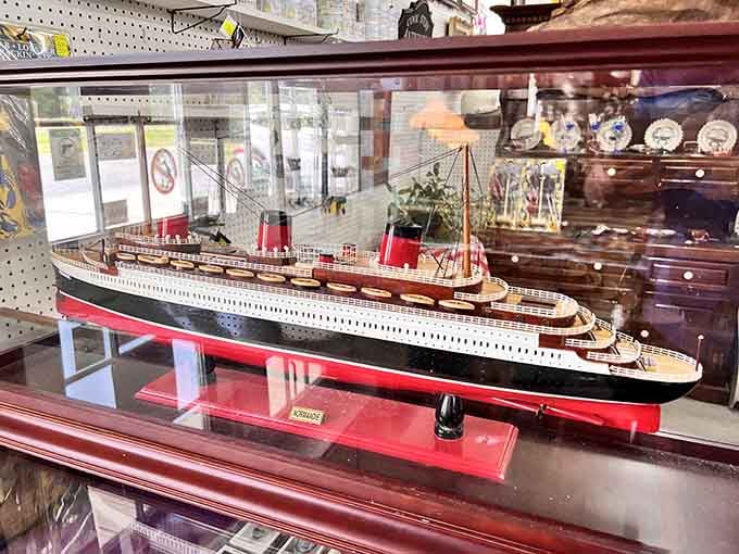 This magnificent ship model is the kind of find that makes antique hunting feel like discovering buried treasure.