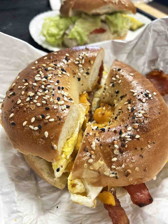Eggs, bacon, cheese, and everything seasoning walk into a bagel. This is the delicious punchline.