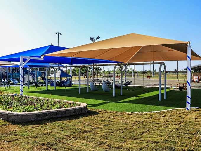 La Esperanza Park's shaded walkways along the resaca make everyday strolls feel like luxury vacation moments.