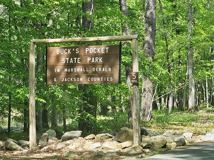 The sign welcomes you to three counties worth of natural beauty, which is basically Alabama showing off its best assets.
