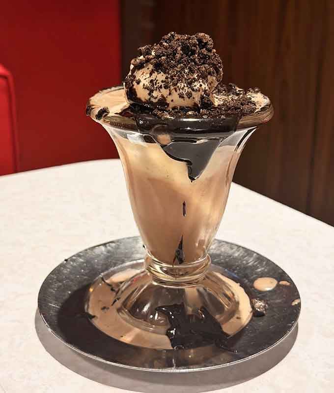 Coffee and chocolate ice cream meet hot fudge in a sundae that understands your deepest dessert desires.
